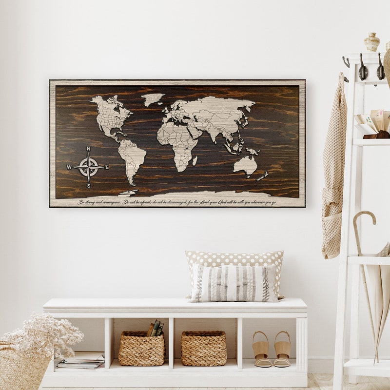 World Map Decor - Etsy