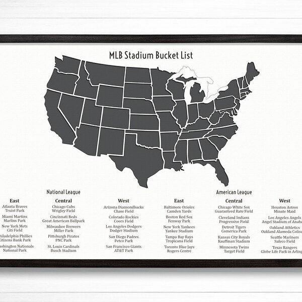 Mlb Baseball Stadium Map Push Pin - Etsy