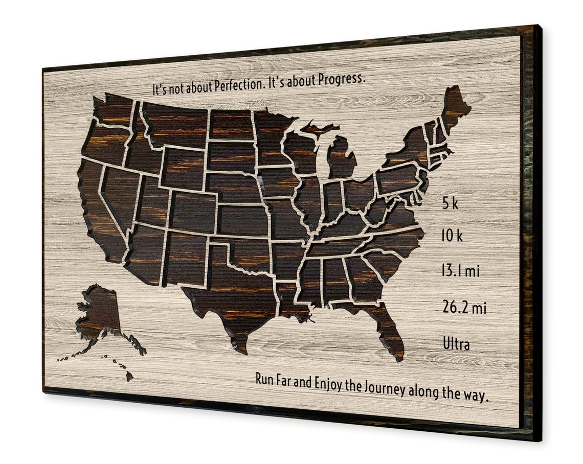US Map for Athletes, US Map for Runners, Fun Run Map, Custom US Map for ...