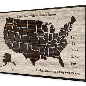 US Map for Athletes, US Map for Runners, Fun Run Map, Custom US Map for ...