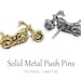 Silver & Gold Motorcycle Push Pins, Golden Motorcycle Pushpin, Solid ...