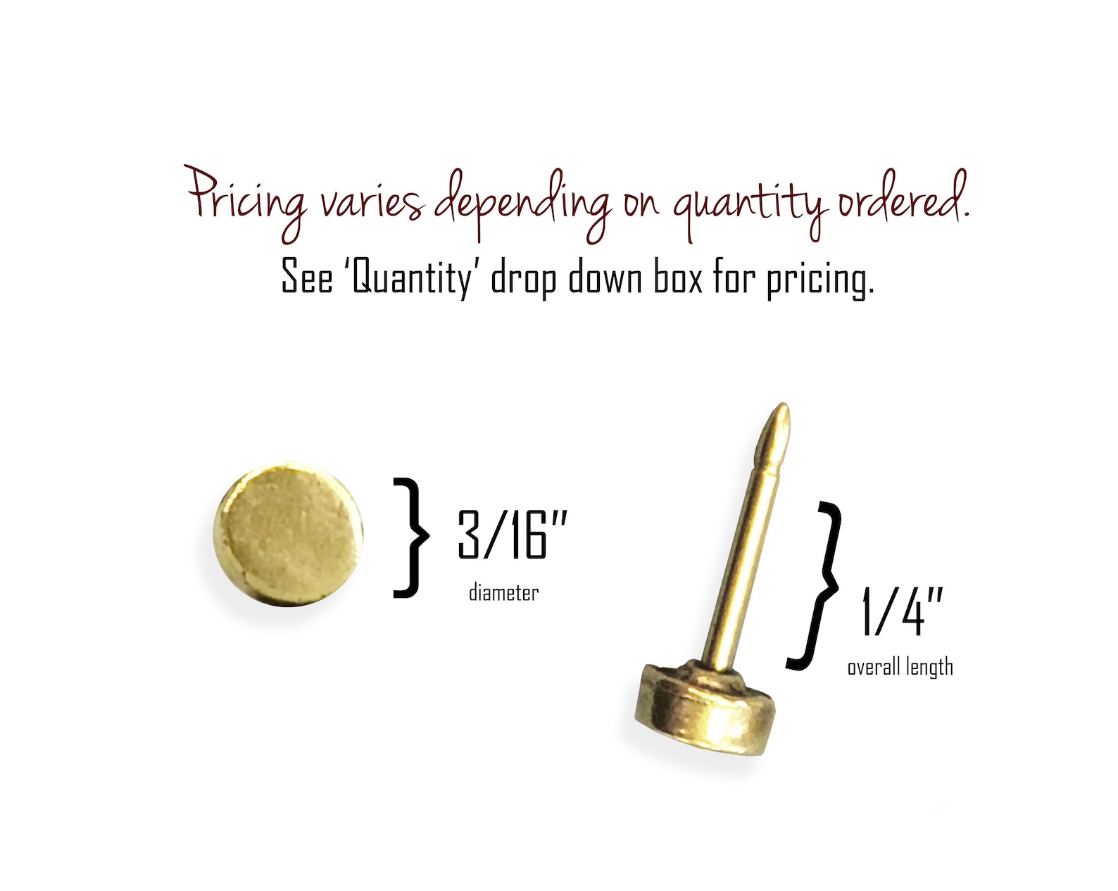 Simple Flat Round Push Pins Small Profile Golden Pins to | Etsy