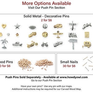 Framed US Push Pin Map Wall Art, Home Wall Decor, Wrapped Canvas Print ...