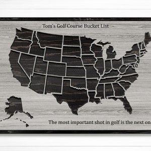 Golf Course Bucket List Map - Golf Wall Art - Push Pin Map - Custom ...