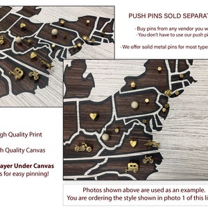 Camping Push Pin US Map | Camper Travel Map | Adventure Hiking Fishing ...
