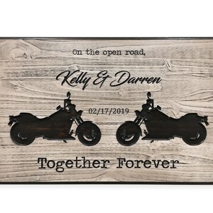 Motorcycle Name Sign Established Date Couples Gift | Etsy