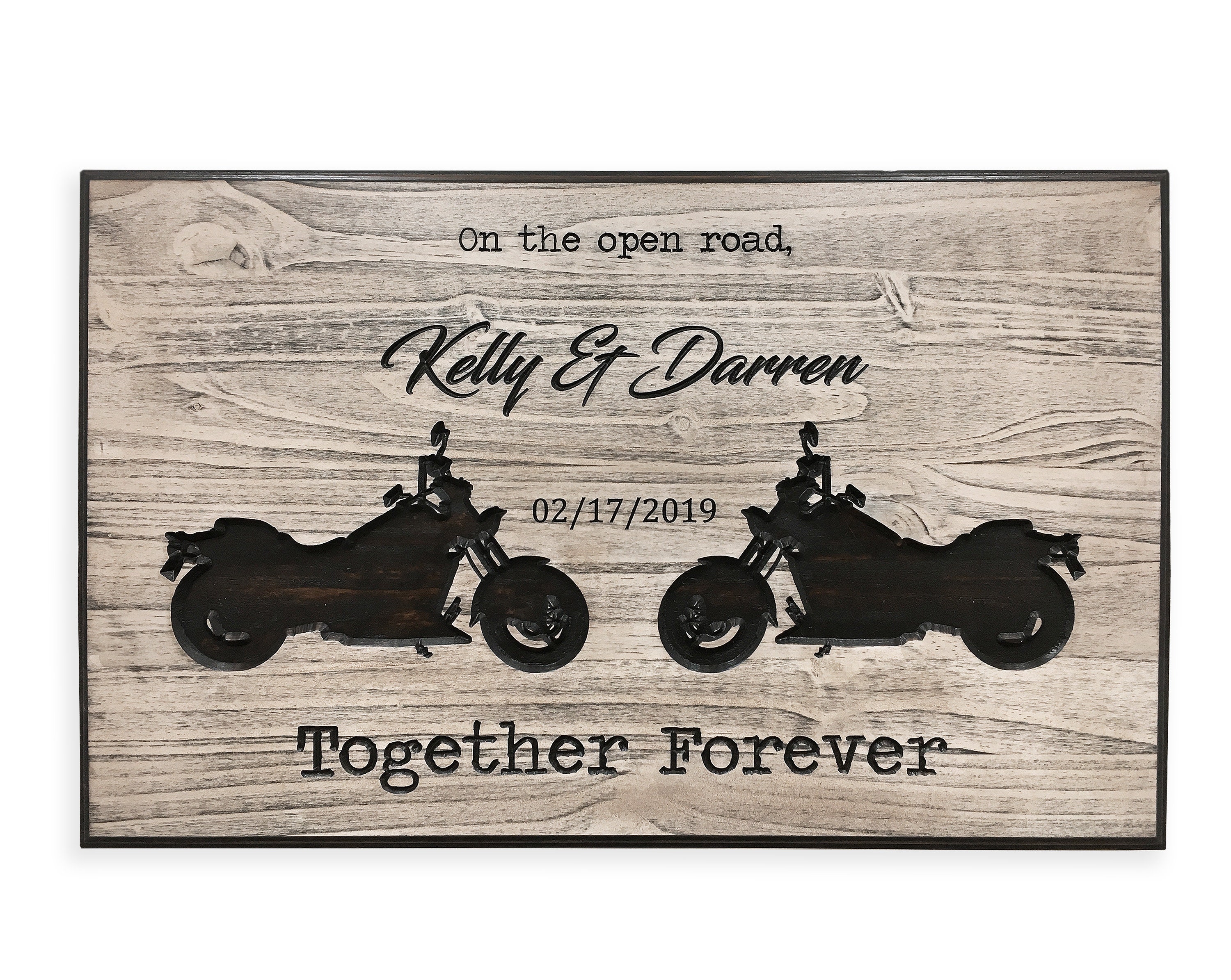 Motorcycle Name Sign Established Date Couples Gift | Etsy