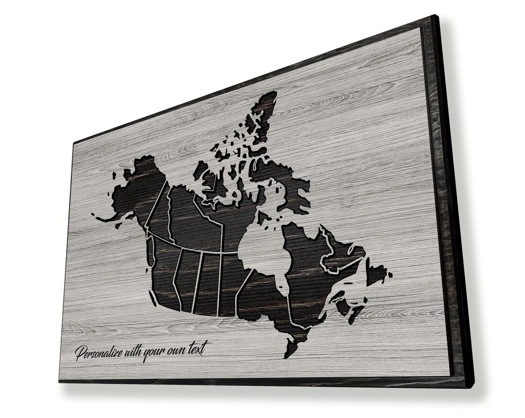 Canada Push Pin Map - Carved Map of Canada to Mark Travels ...