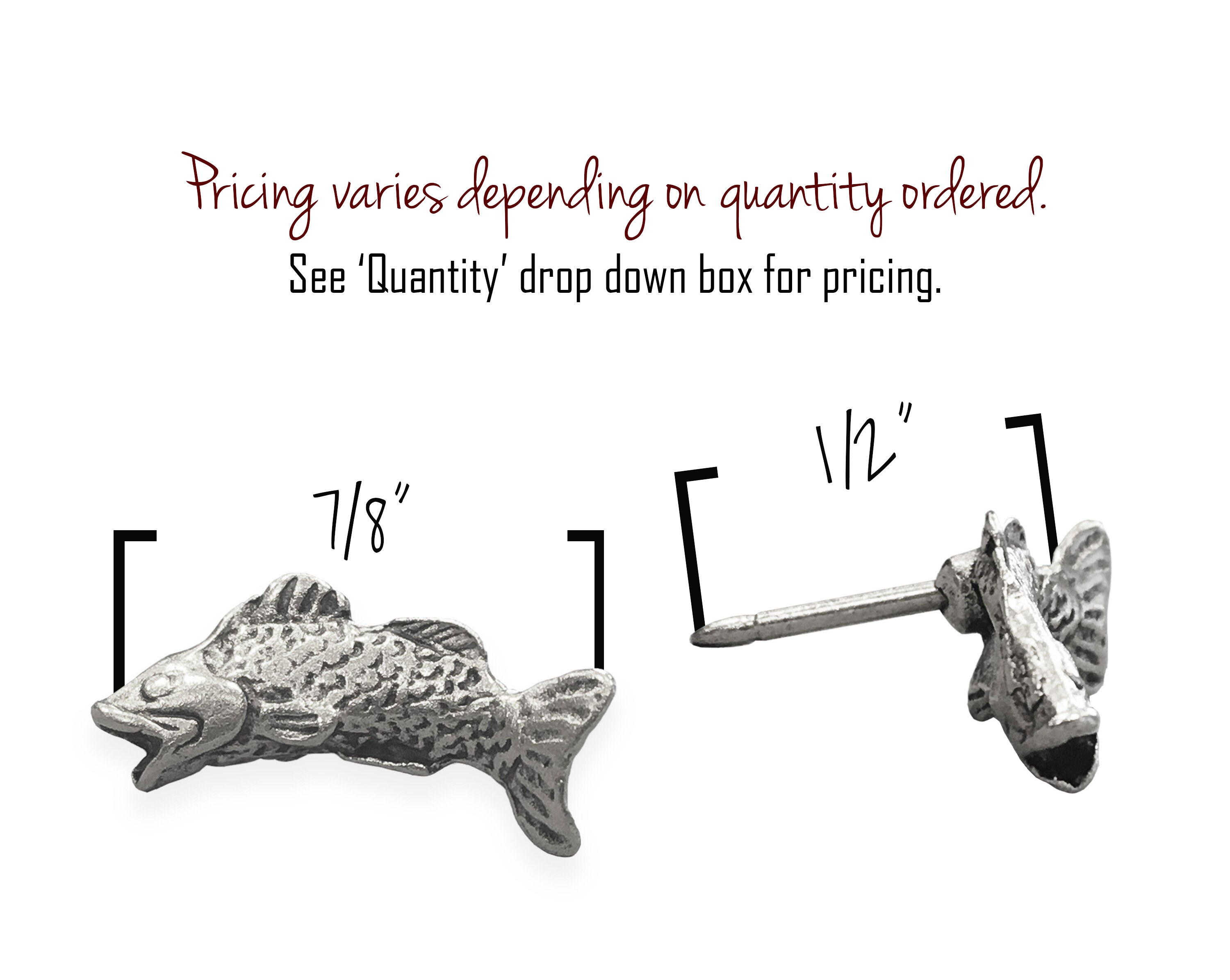 Silver & Gold Fish Push Pins Nickel Angler Pin to Mark - Etsy