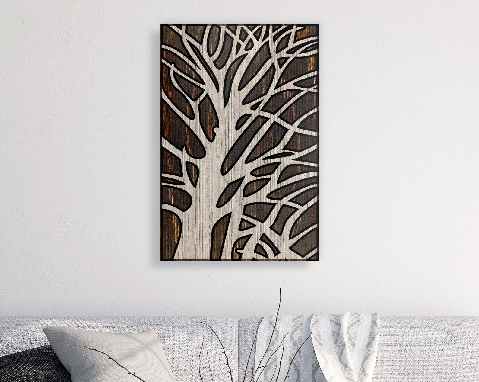Abstract Tree Wood Wall Art Home and Office Wall Decor | Etsy
