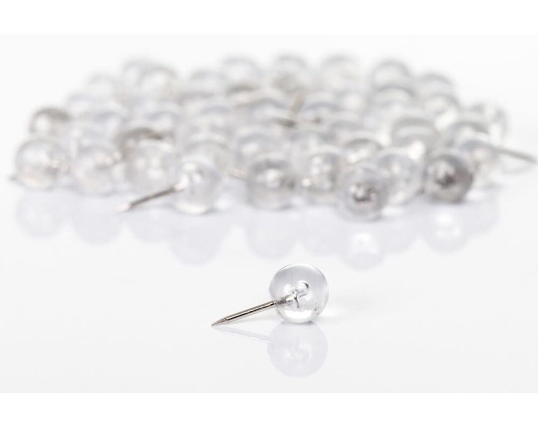 Clear Round Plastic Push Pins, Sturdy Map Markers, Simple Sphere ...