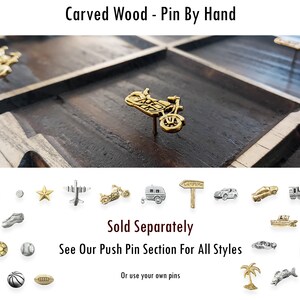 Motorcycle US Push Pin Map Wood Map Carved Into Wood - Etsy