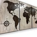 Wood World Map Wall Art, Carved 3 Panel Home Decor, Wood Wall Art, 3D ...