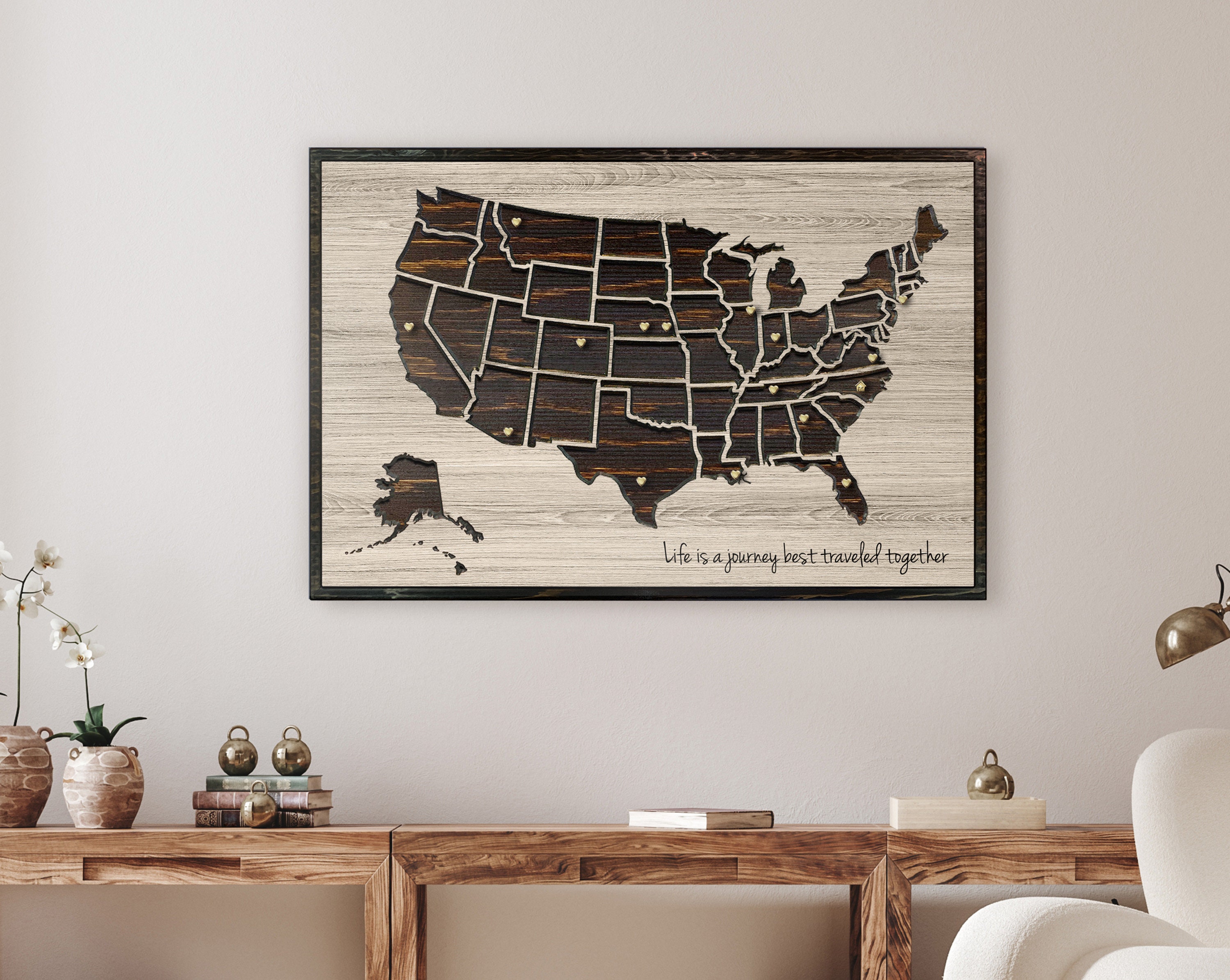 Map to Mark Travels Can Use Push Pins US Map Map of United - Etsy