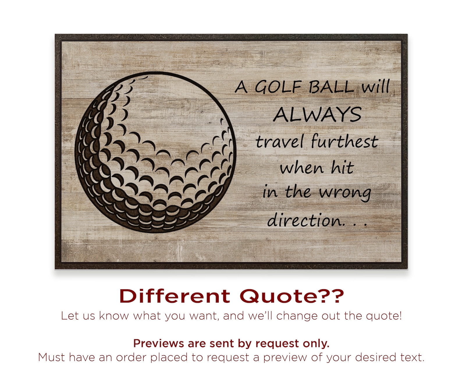 Custom Golf Quote Sign, Gift for Golfer, Golf Wall Decor, Anniversary ...