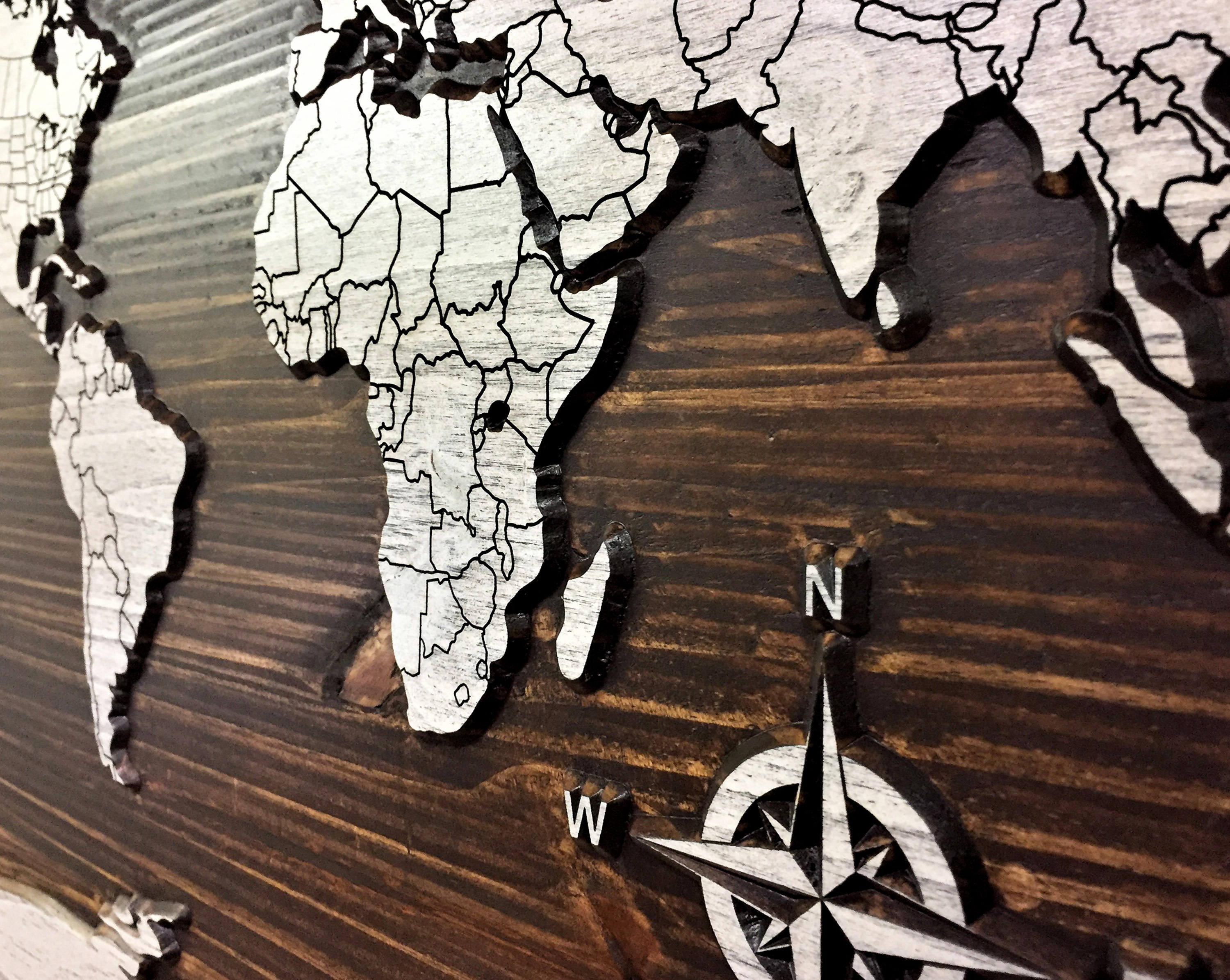 Carved World Map Anniversary Gift Gift for Wife Gift for | Etsy