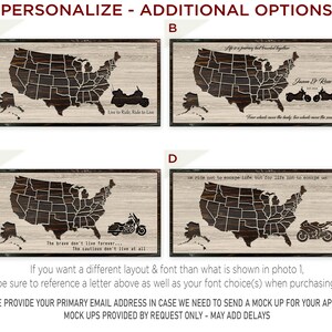 Motorcycle Road Trip Map Push Pin Map US Map to Track | Etsy
