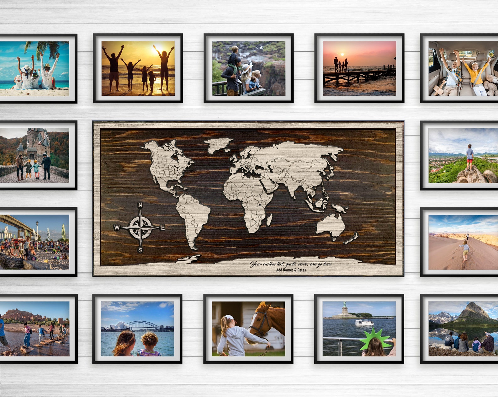 World Map Wall Art Carved Wooden Map Country & State Lines - Etsy