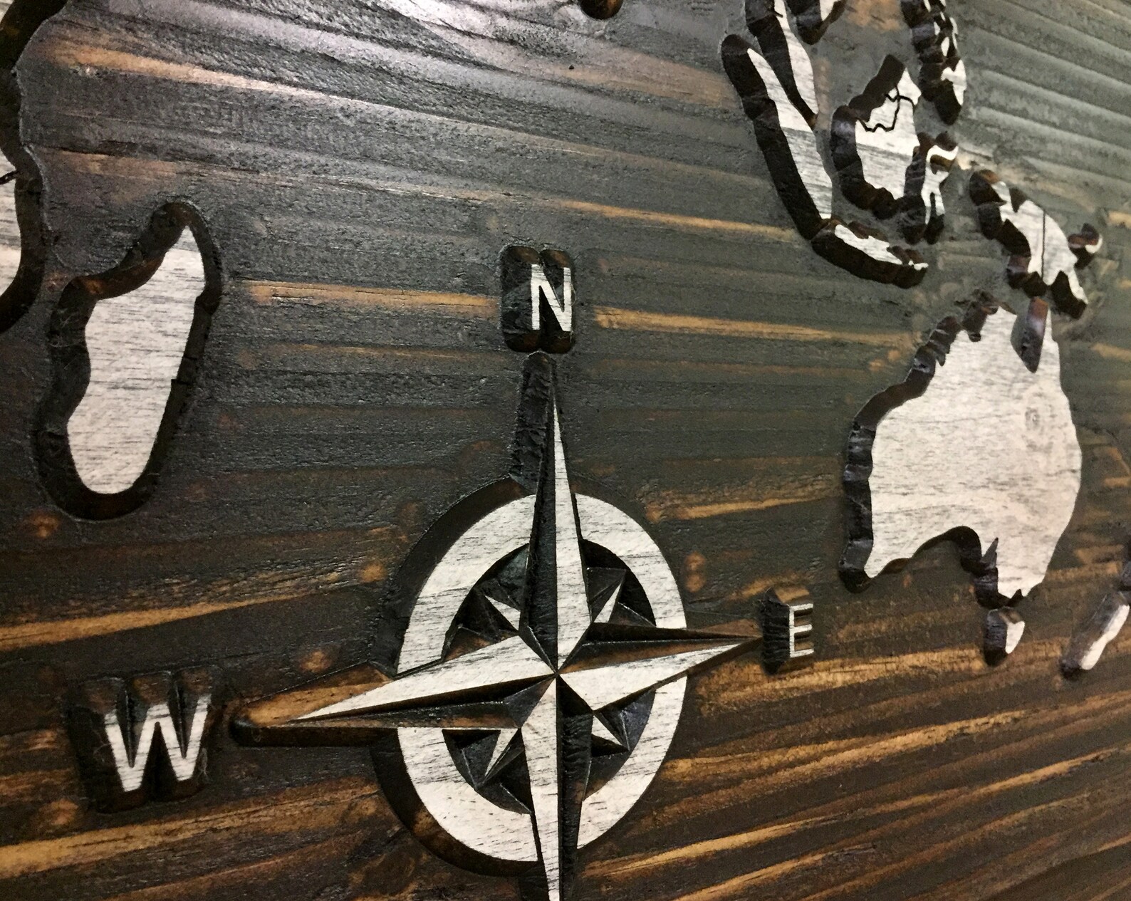 Unique World Map Wall Art Wood Home or Office Decor | Etsy