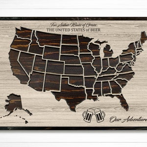 Alcohol, Beer, and Wine Push Pin Map to Mark All the Places You've Had ...