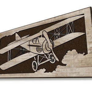 Airplane Art, Wood Wall Art, Plane Wall Decor, Carved, 3D Wall Art ...