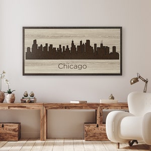 Chicago Illinois Skyline Wood Wall Art Home Wall Decor Carved - Etsy