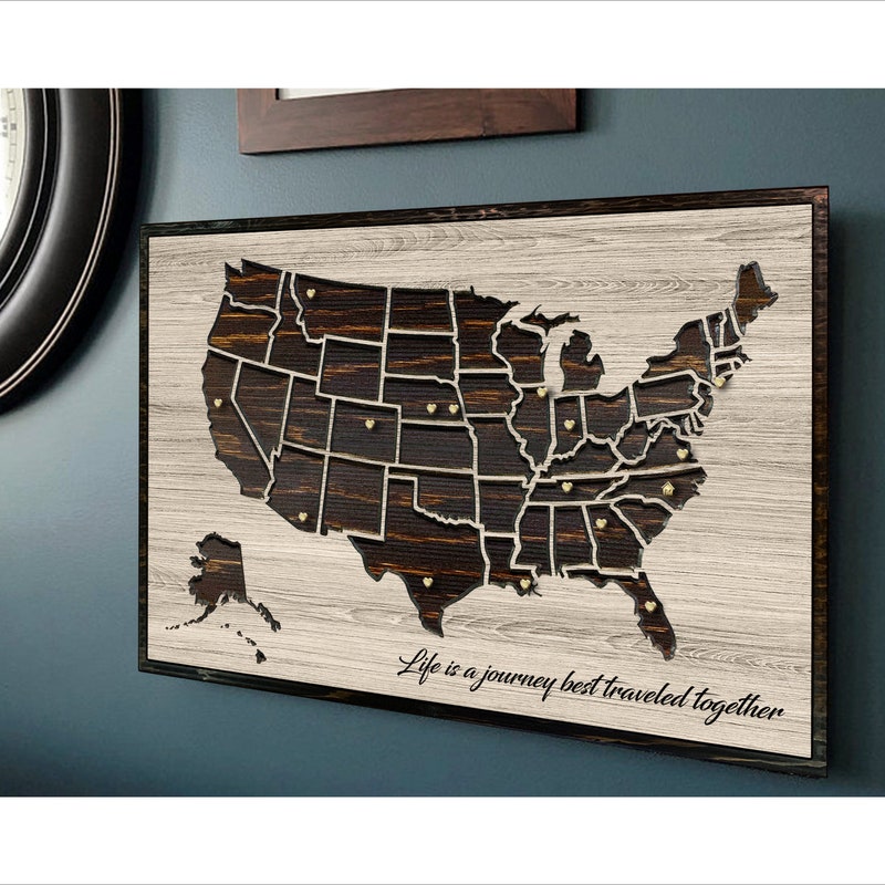 Push Pin Map - Etsy