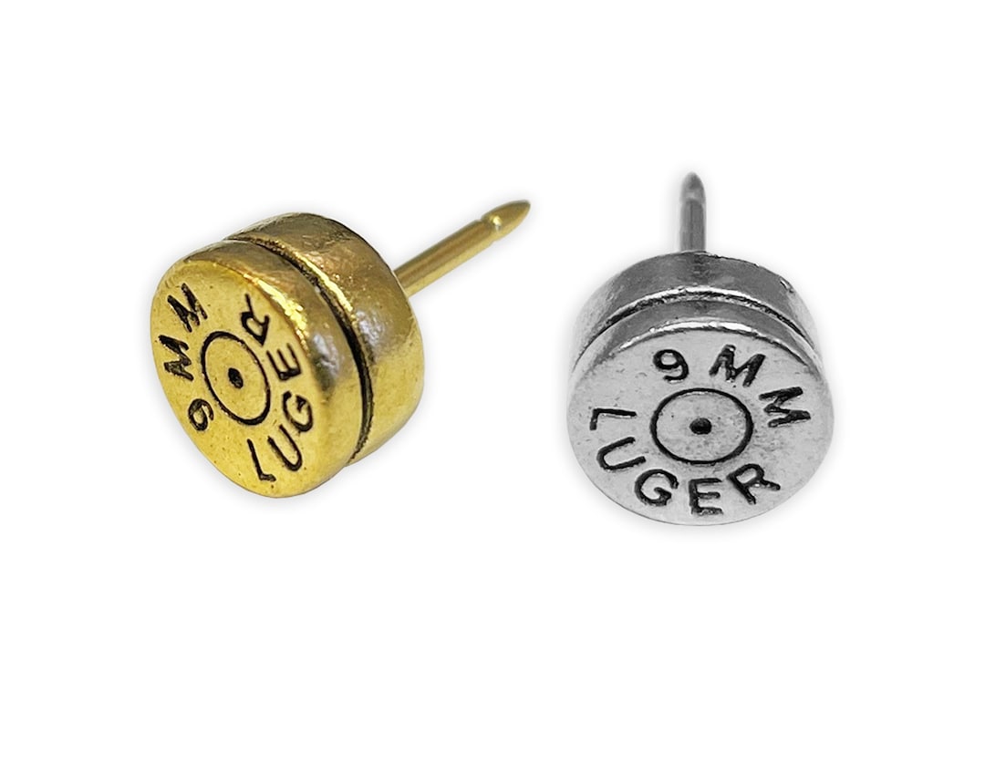 9MM Bullet Push Pin - Bullet Lapel Pin - Gold or Silver - Solid Metal ...