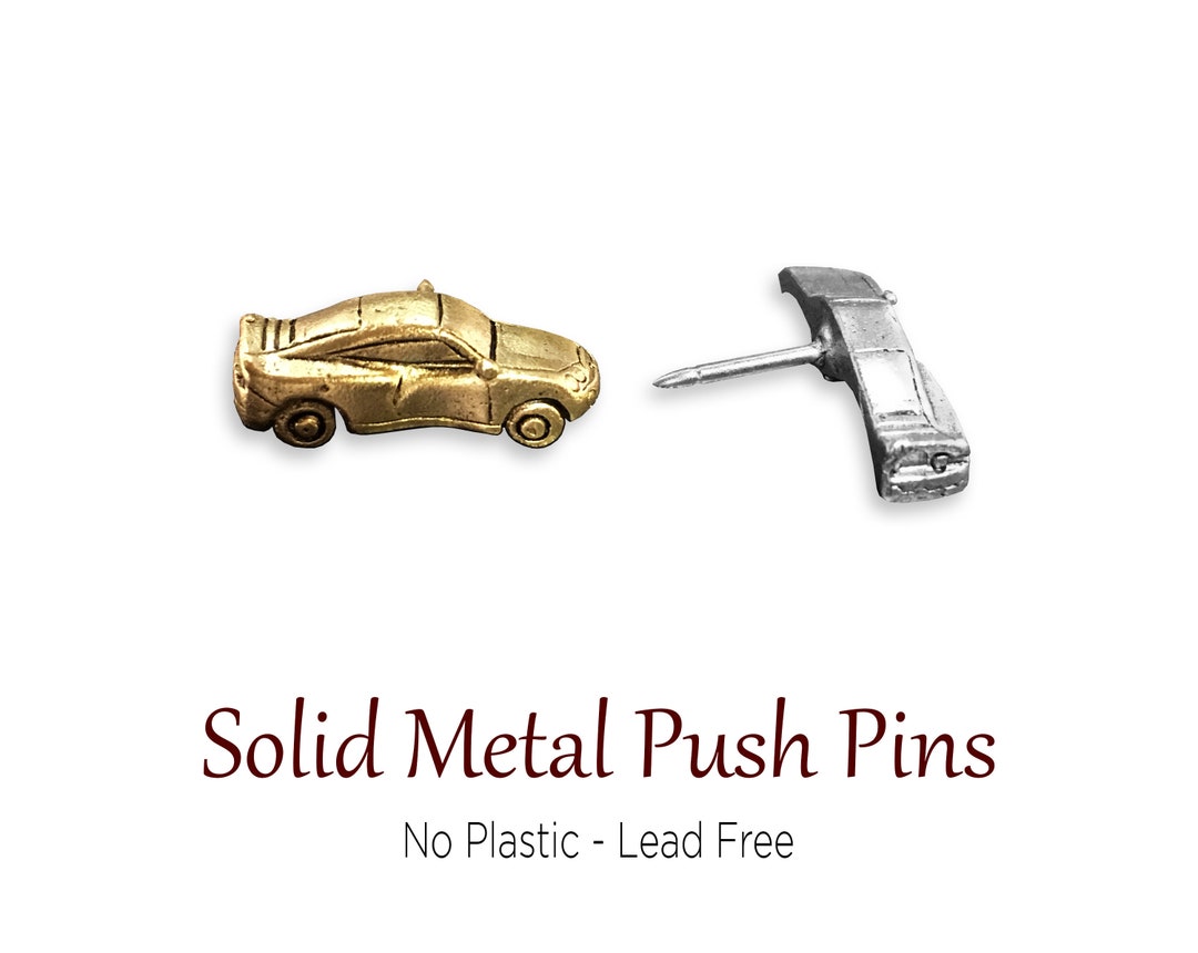 Silver & Gold Car Push Pins Golden Pushpin Antique Solid - Etsy