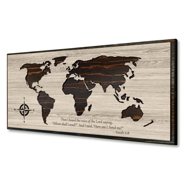 Custom Bible Verse World Map - Etsy