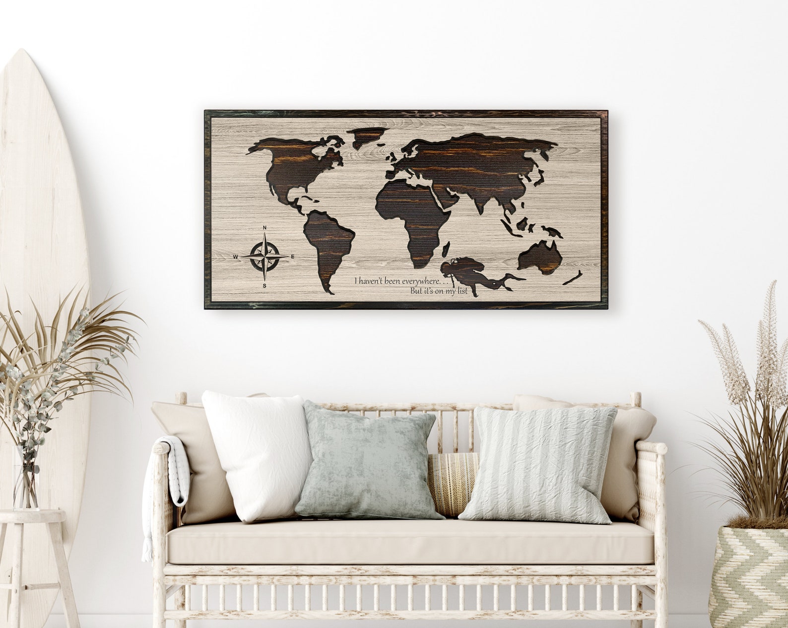 Scuba Diving Gift - Scuba Diving Map - Scuba World Map - Custom World ...