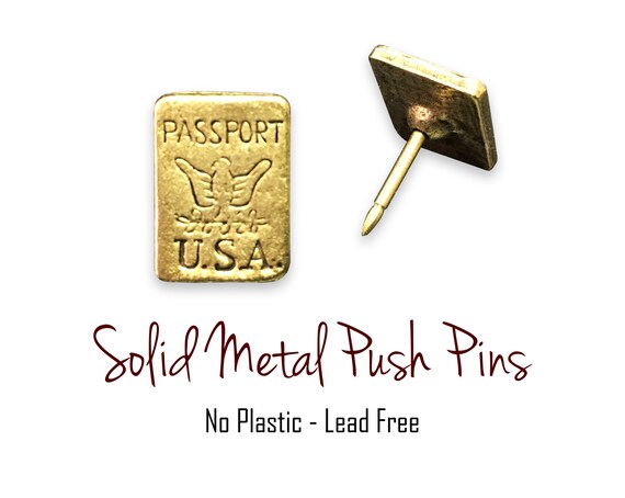 Golden Passport Push Pin Gold Travel Visa Pushpin Solid | Etsy