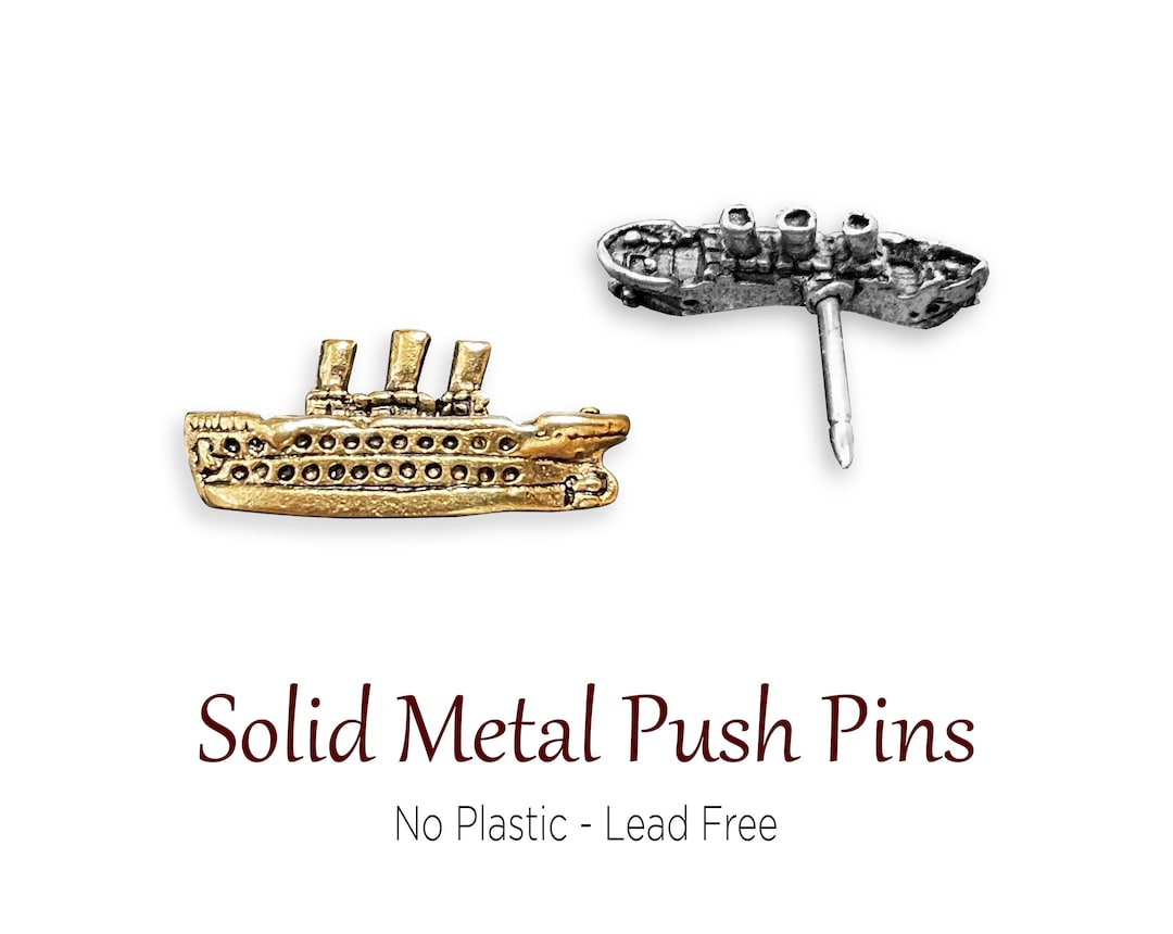 Silver & Gold Cruise Ship Push Pins, Golden Nautical Pushpin, Unique ...