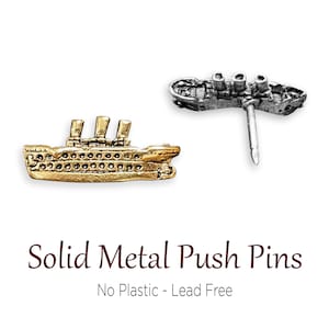 Silver & Gold Cruise Ship Push Pins, Golden Nautical Pushpin, Unique ...
