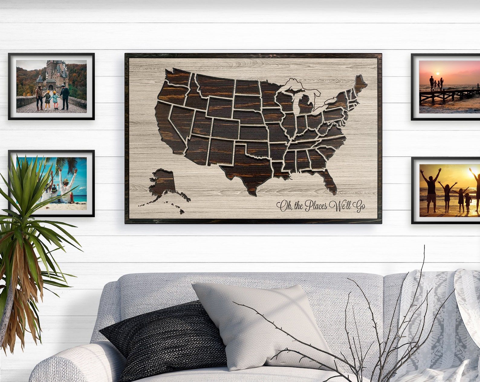 US Map Picture - Push Pin Map to Mark Travels - Wedding Anniversary ...