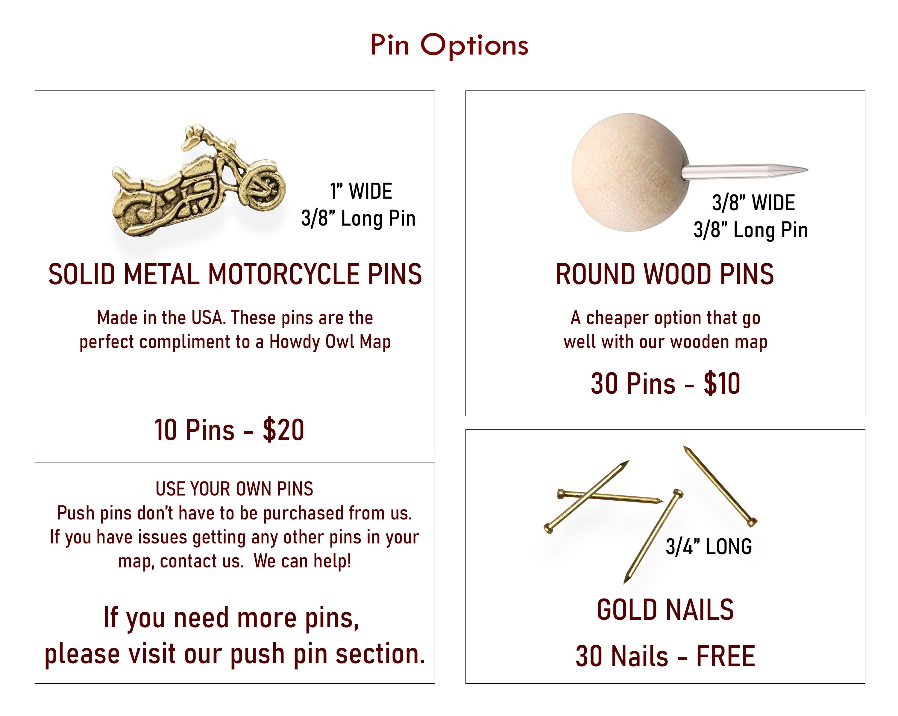 Motorcycle Road Trip Map Picture Push Pin Map US Map to | Etsy