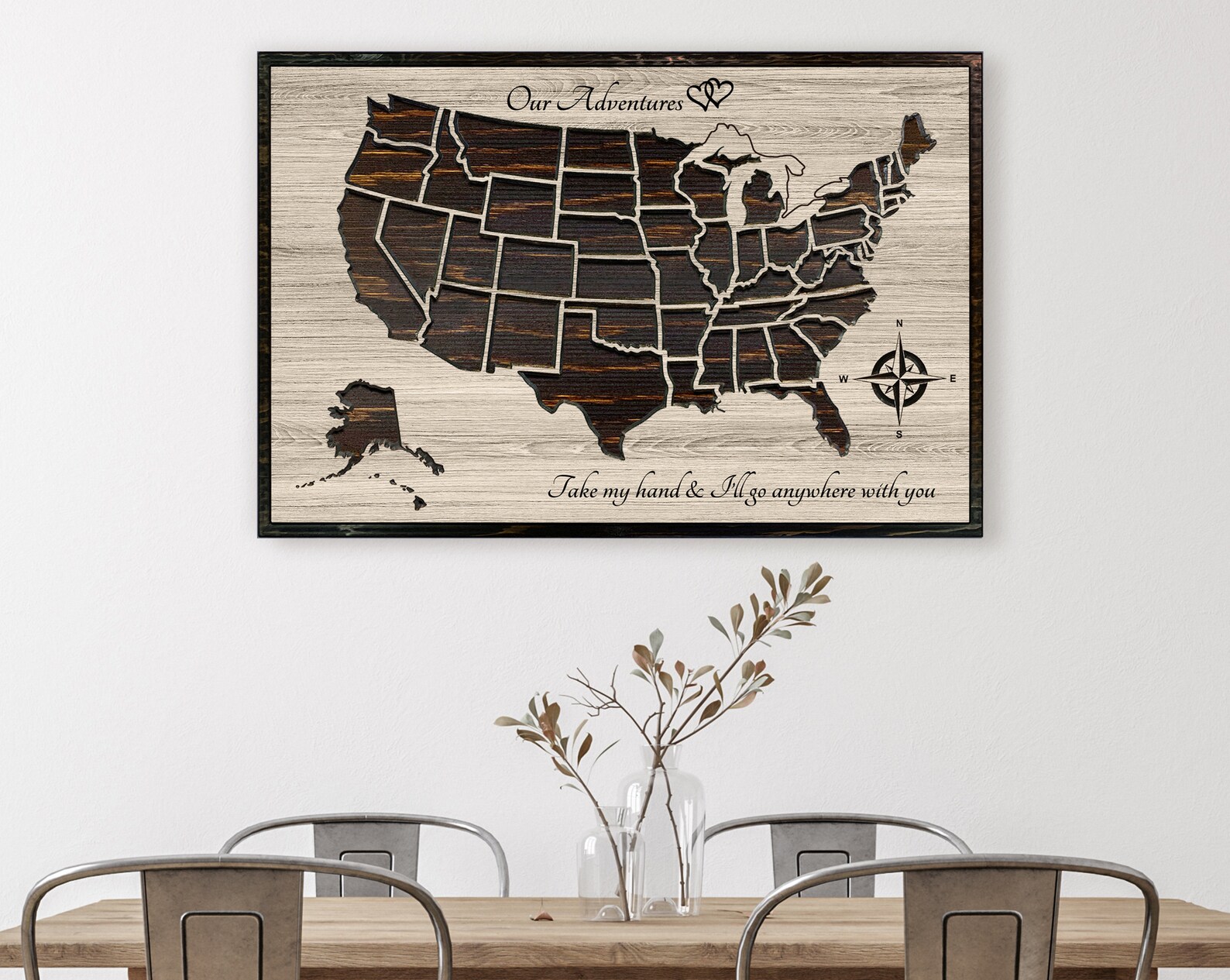 Push Pin Map Map to Mark Travels Travel Log Wood or Canvas | Etsy