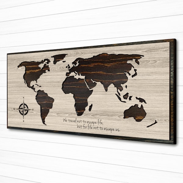 Wood World Map - Etsy