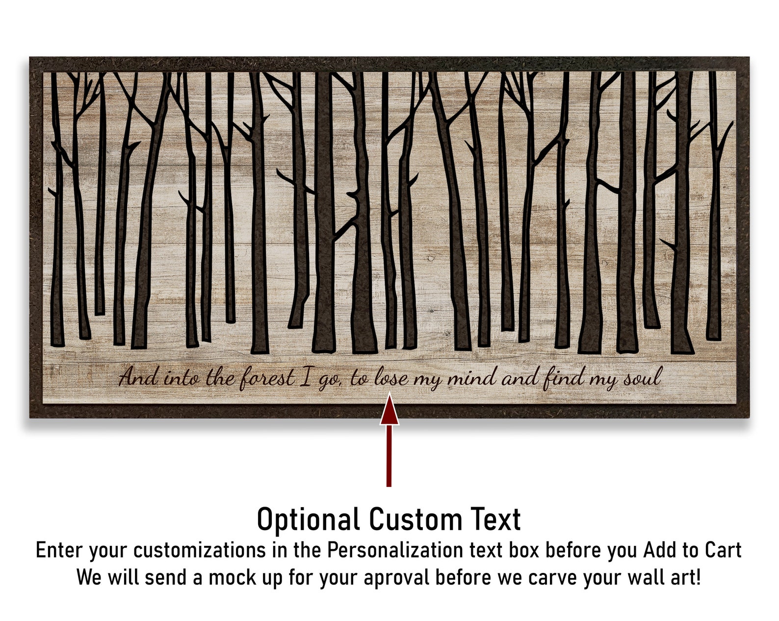 Unique 3D Birch Tree Wall Art Custom Quote Wood Cabin Decor - Etsy