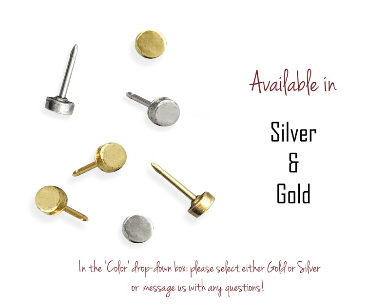Simple Flat Round Push Pins Small Profile Golden Pins to | Etsy