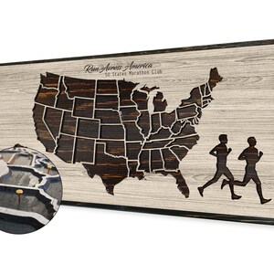 Running Map for Siblings, Custom US Map for Marathon and Half Marathon ...