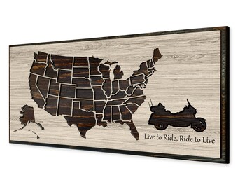 Motorcycle Push Pin Map - Etsy