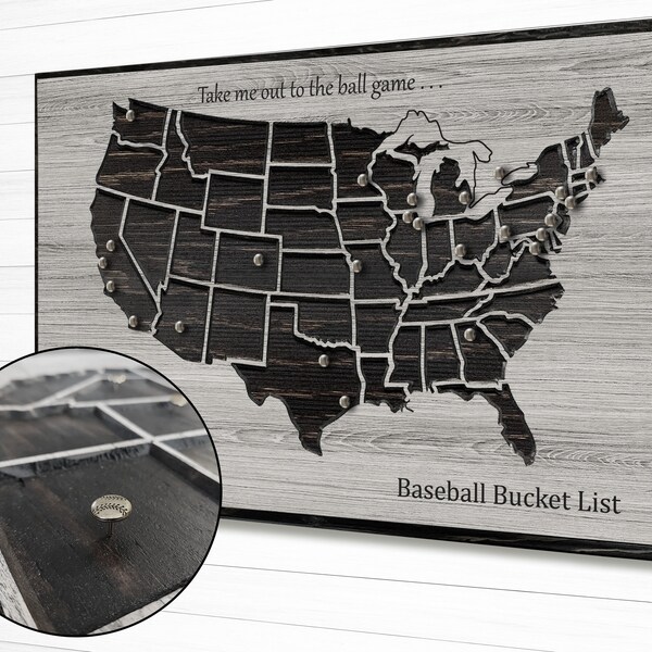 Us Maps of Baseball Stadiums - Etsy
