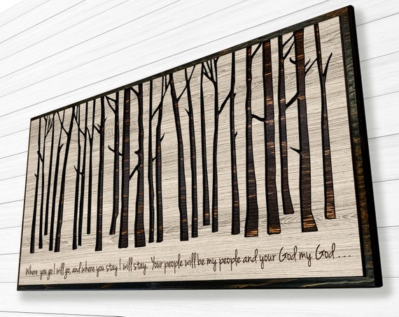 Carved Birch Tree Art Bible Verse 3D Wood Wall Art House - Etsy