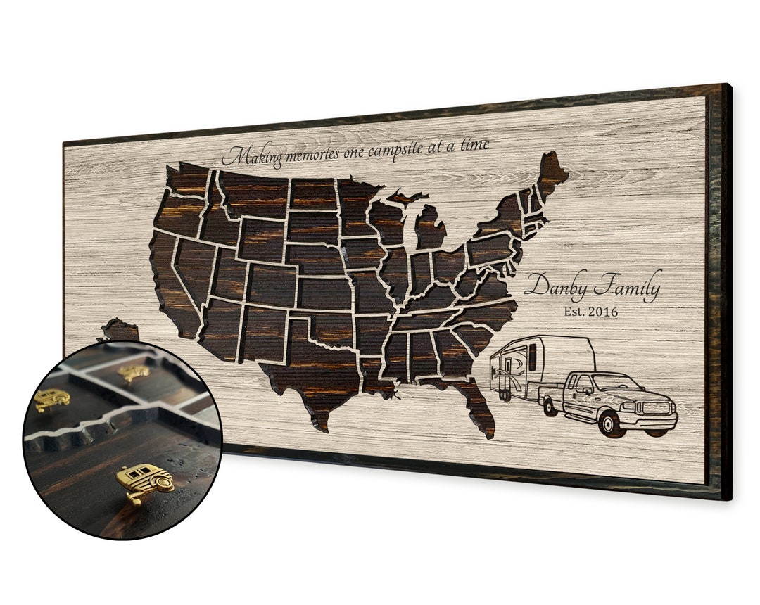 Campsite Push Pin Map of the United States - Use Our Camper Push Pins ...