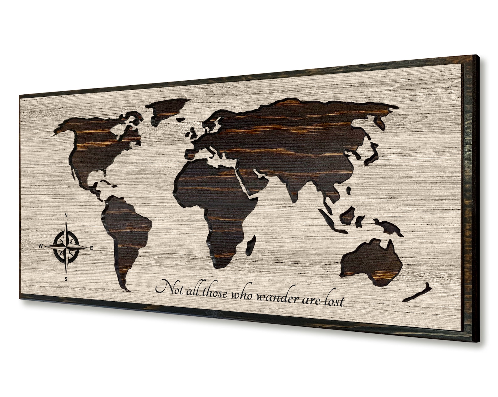 Not All Those Who Wander Are Lost Custom World Map Wall Art - Etsy