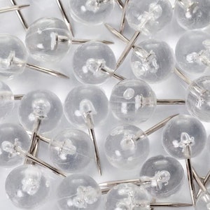 Clear Round Plastic Push Pins, Sturdy Map Markers, Simple Sphere ...