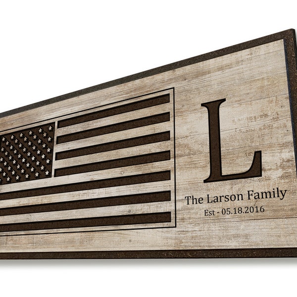 Personalized Wood Last Name Flag - Etsy