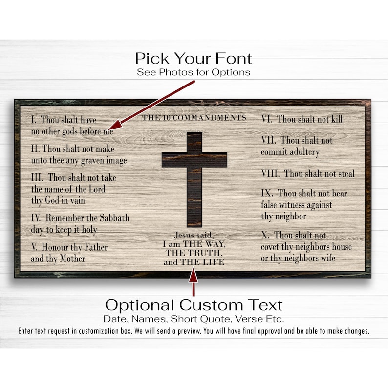 10 Commandments Wall Art - Spiritual Art - Carved Wood Wall Art ...