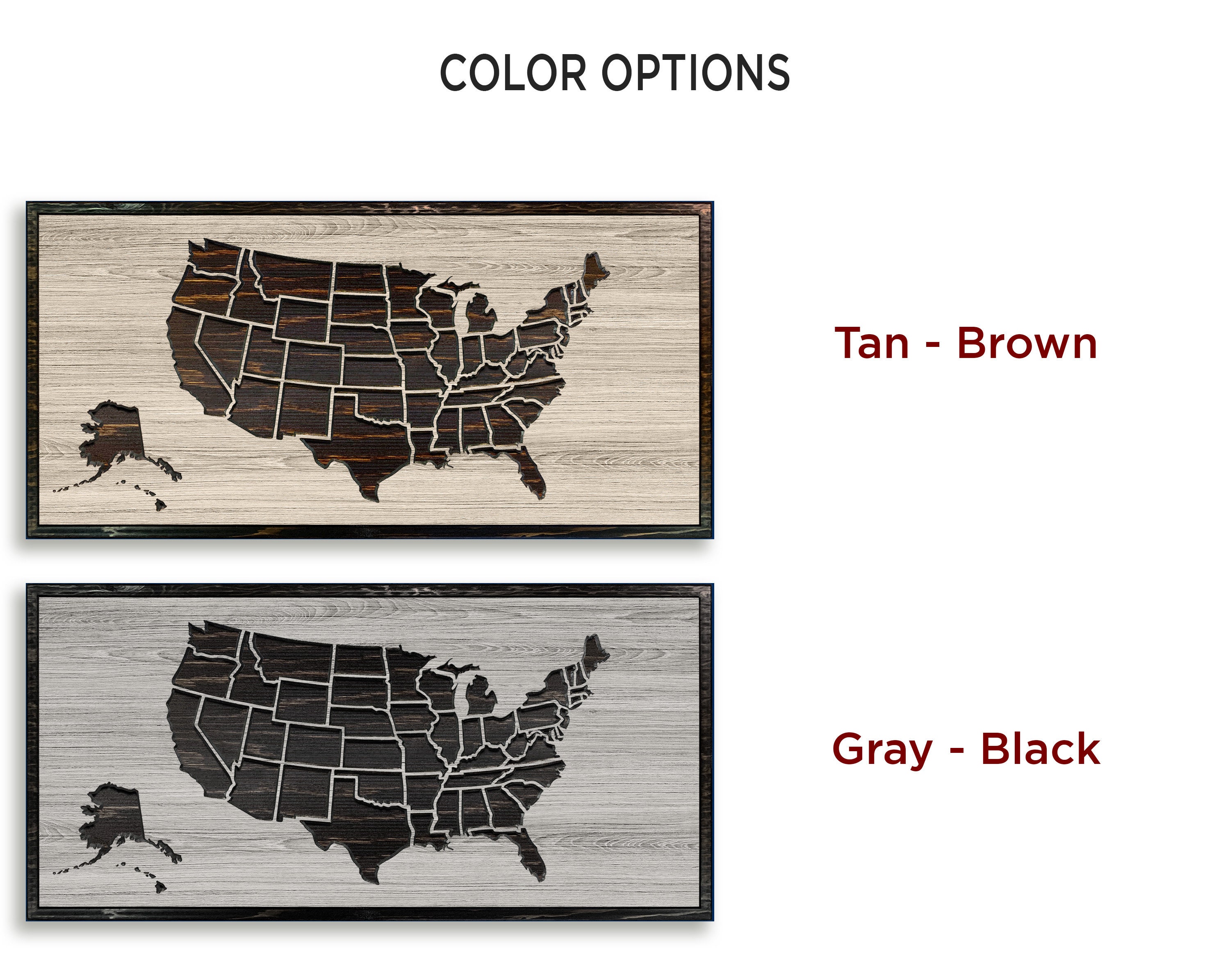 Motorcycle US Push Pin Map Wood Map Carved Into Wood | Etsy